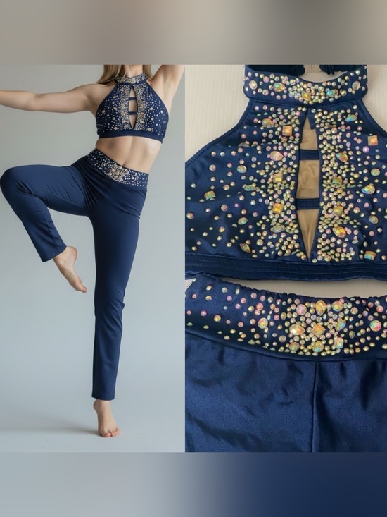 Glamour | Costumes | Glamour Competition Solo Dance Costume2 Piece Navy ...